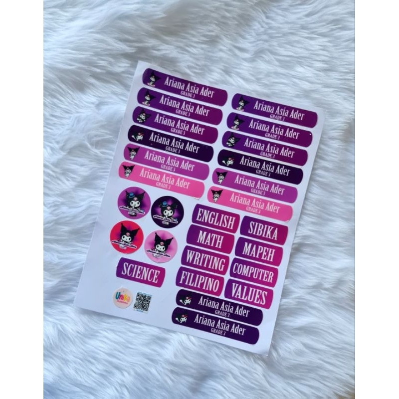 customized name and subject sticker labels back to school | Shopee ...