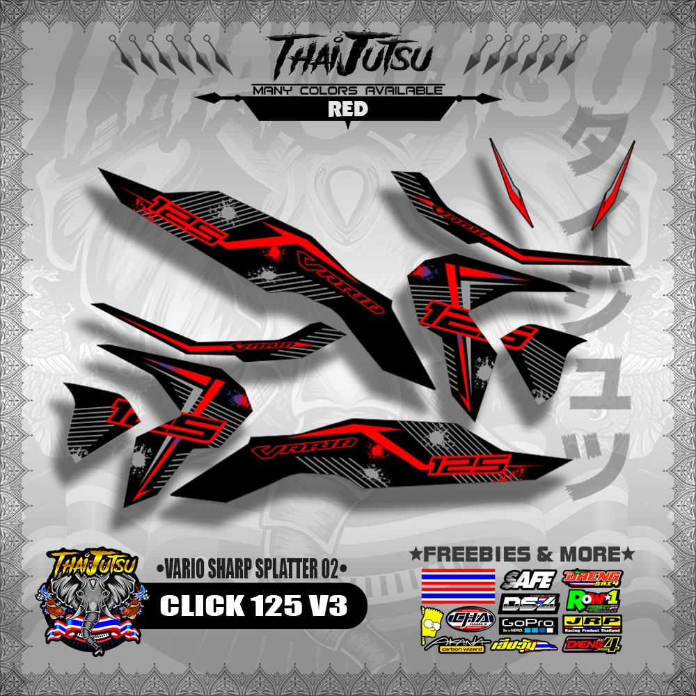 CLICK 125 V3 DECALS ( VARIO SHARP SPLATTER 02 )【ThaijutsuStickers ...