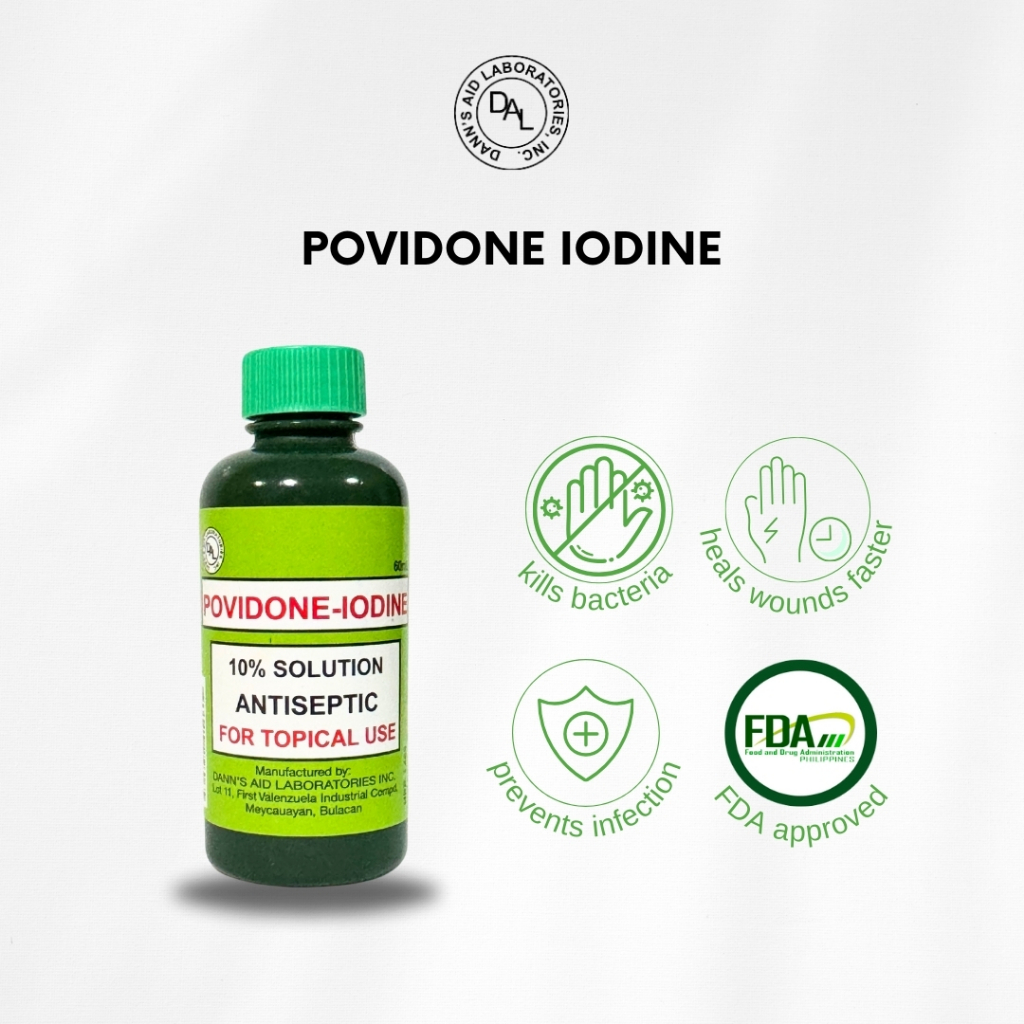 Dann's Aid Povidone Iodine Wound Solution in 120ml 60ml 30ml 15ml ...