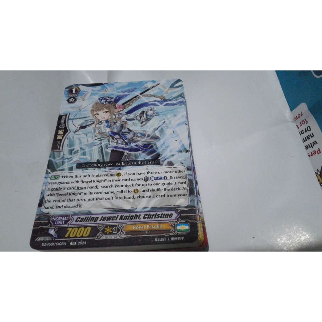 CALLING JEWEL KNIGHT CHRISTINE NO FOIL VANGUARD CARD 1 ONE PIECE DZ PS ...