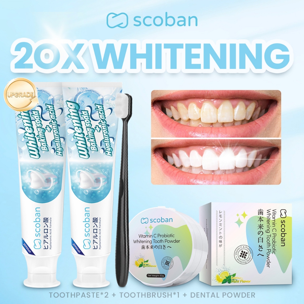 【Upgrade】scoban teeth Whitening toothpaste Peppermint Food Graded ...