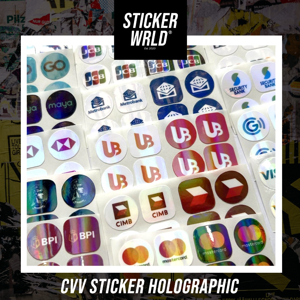 8 pcs CVV Credit Card / Debit Card Cover Sticker Holographic | Shopee ...