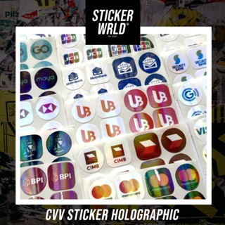 8 pcs CVV Credit Card / Debit Card Cover Sticker Holographic | Shopee ...