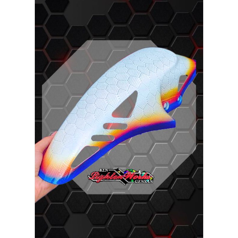 Lighten Front Fender Hydro dip Carbon Raider fi/carb/Sonix/TMX/Rusi ...