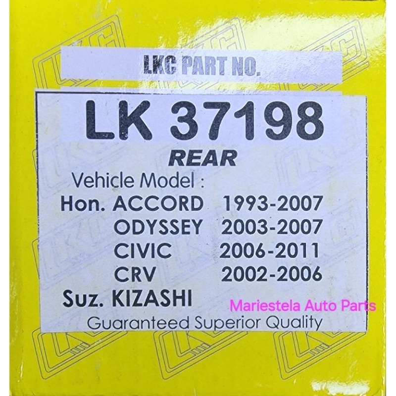 [ LK 37198 ] Brake Pad REAR Honda Civic 2006 - 2012 / CRV 2002 - 2006 ...