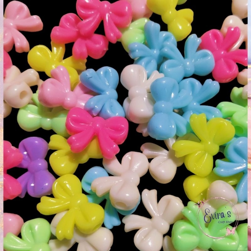 20 Pieces Pastel Ribbon Beads 20mm x 15mm For DIY crafts | Shopee ...