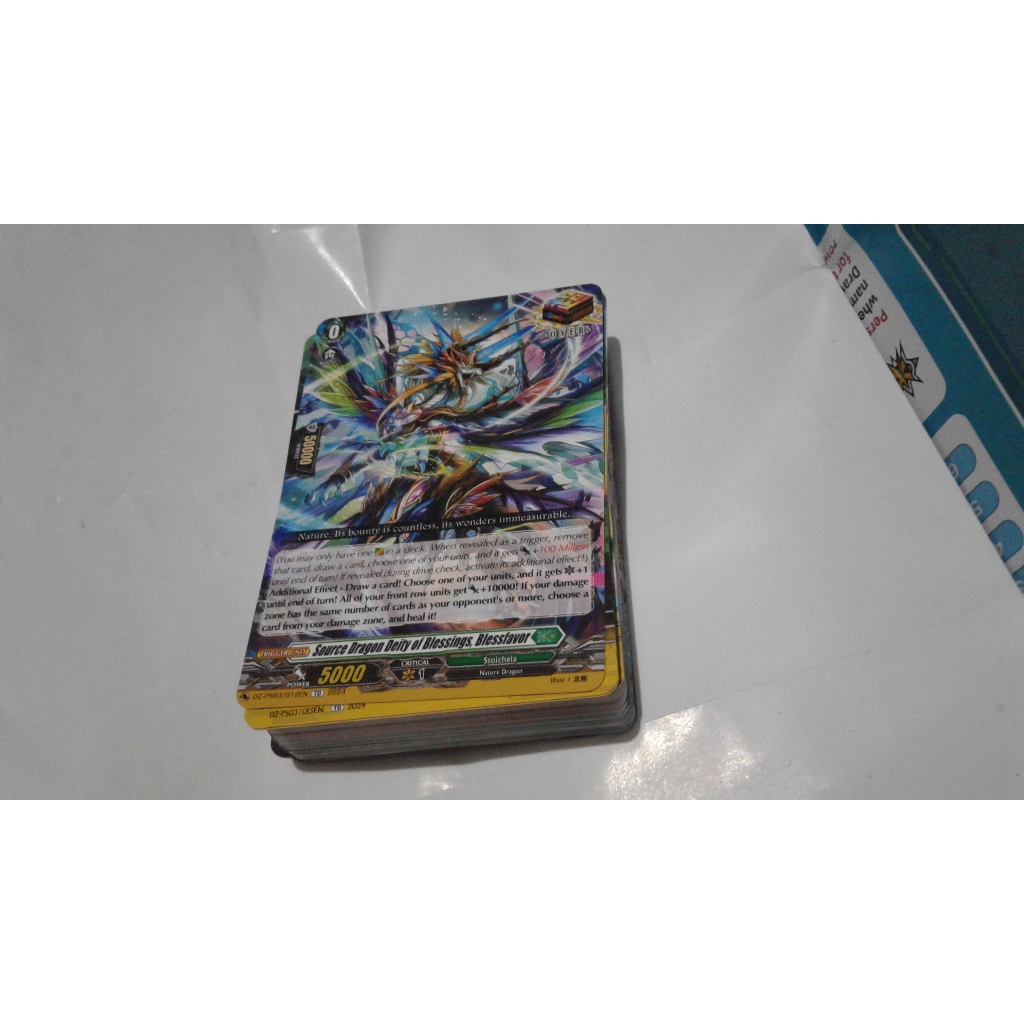 dz ps SOURCE DRAGON DEITY OF BLESSINGS BLESSFAVOR VANGUARD CARD 1 NO FOIL OVER PIECE td musket ...