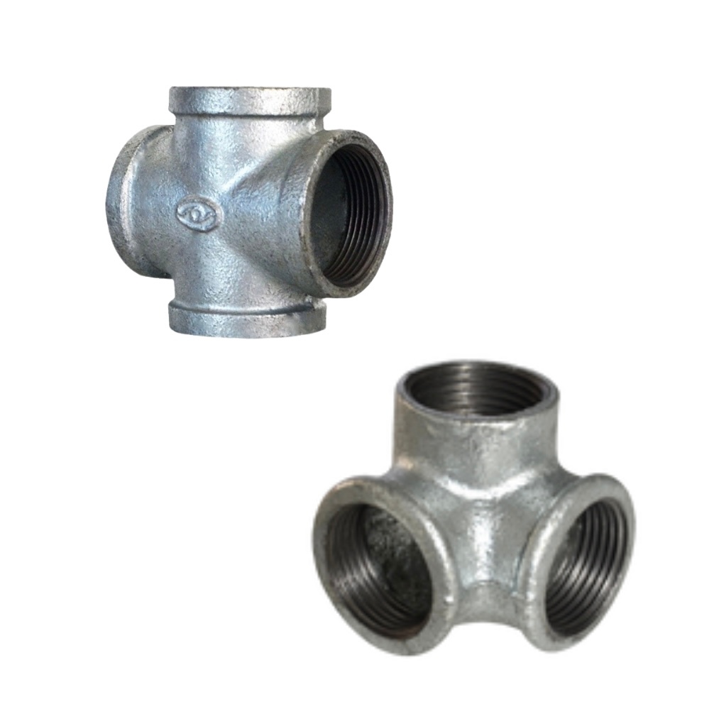 GI Fittings Galvanized Iron Steel Cross Tee, 3 Way 1/2'' | Shopee ...