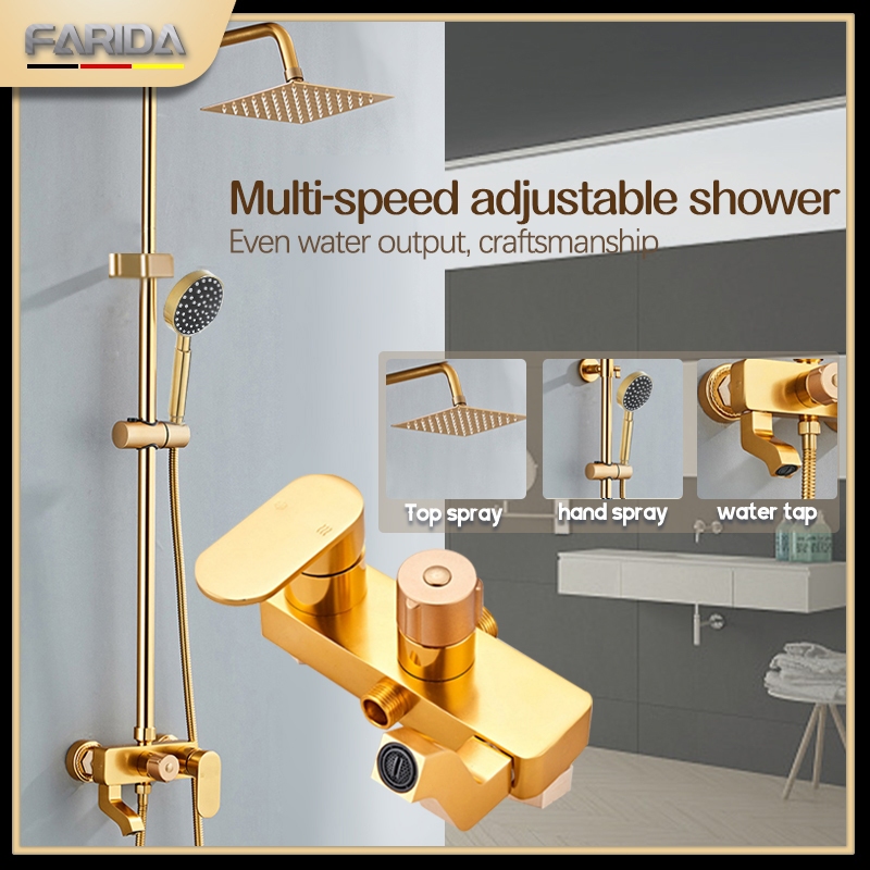 FARIDA Light luxury bathroom Shower Head Shower Set Hot and Cold Shower ...