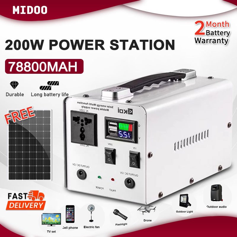 MIDOO High-power Power Station 200W/220V Multi-Func Quick Charging ...