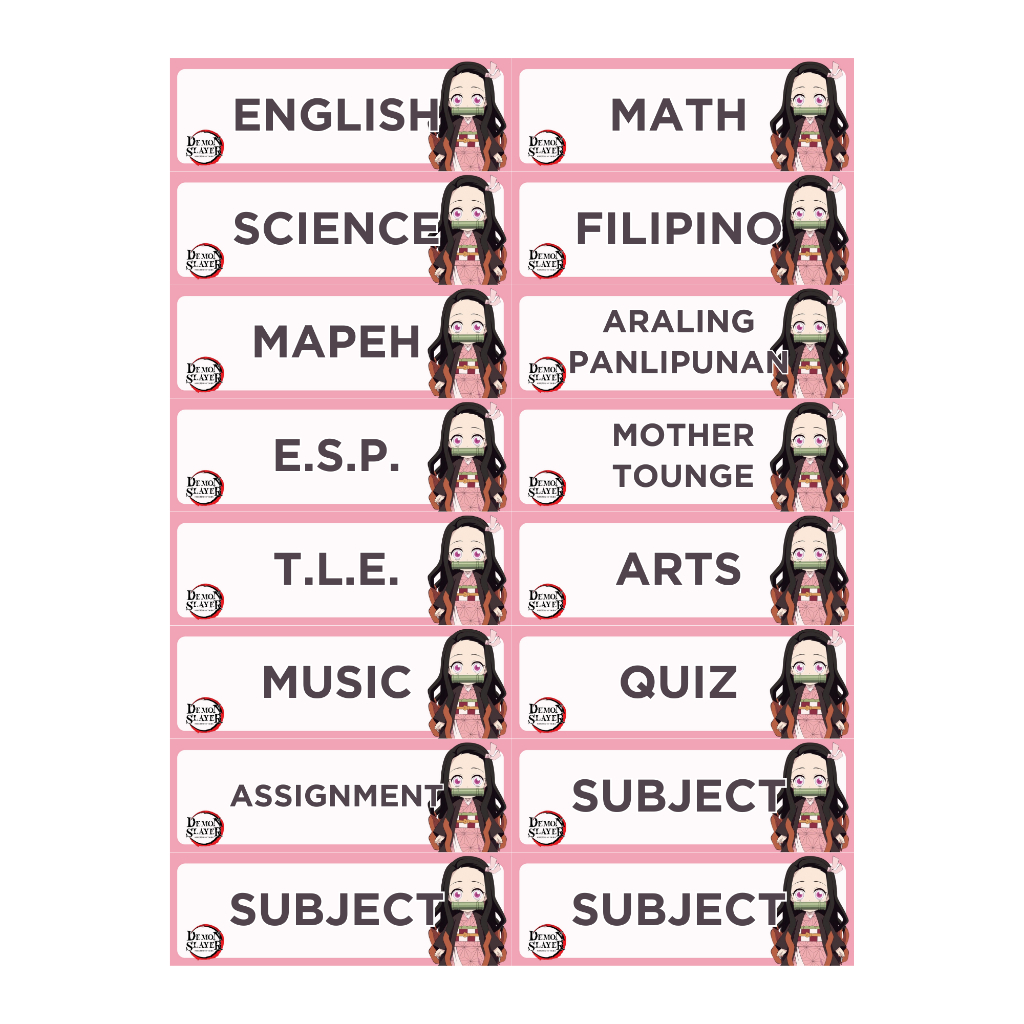 Subject Sticker/Name Sticker/Label Sticker | Shopee Philippines