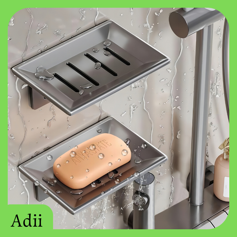 Soap Holder Wall Mounted Soap Rack Storage Bathroom Drain Soap Box Wall ...