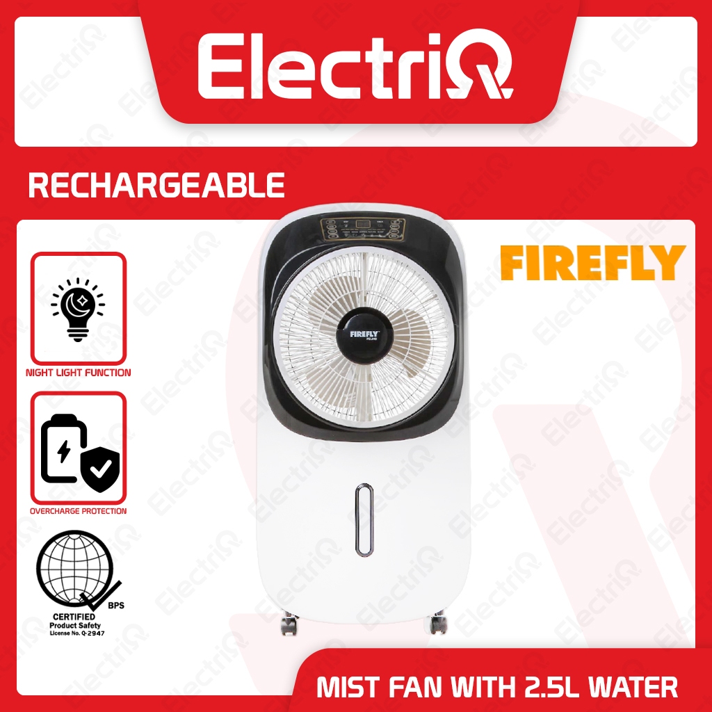 Electriq l Firefly Rechargeable 10 inch Mist Fan with Digital LED ...
