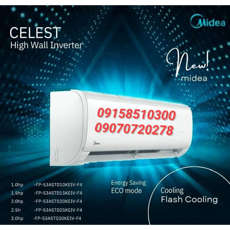 MIDEA 1.0HP Split Type Celest Inverter Airconditioner | Shopee Philippines