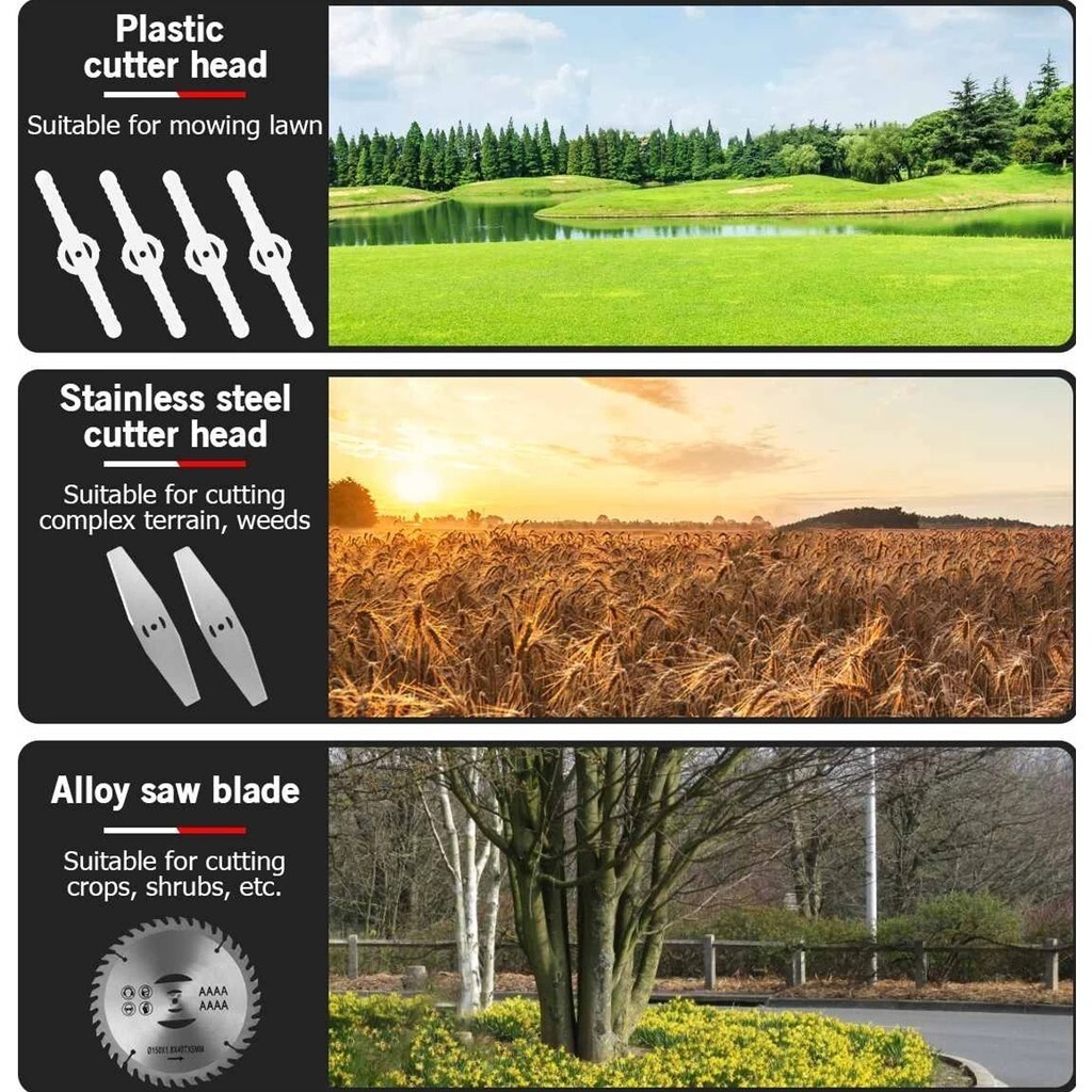 388V Powerful Cordless Grass Cutter Rechargeable Lithium Battery Grass Trimmer Lawn Mower ...