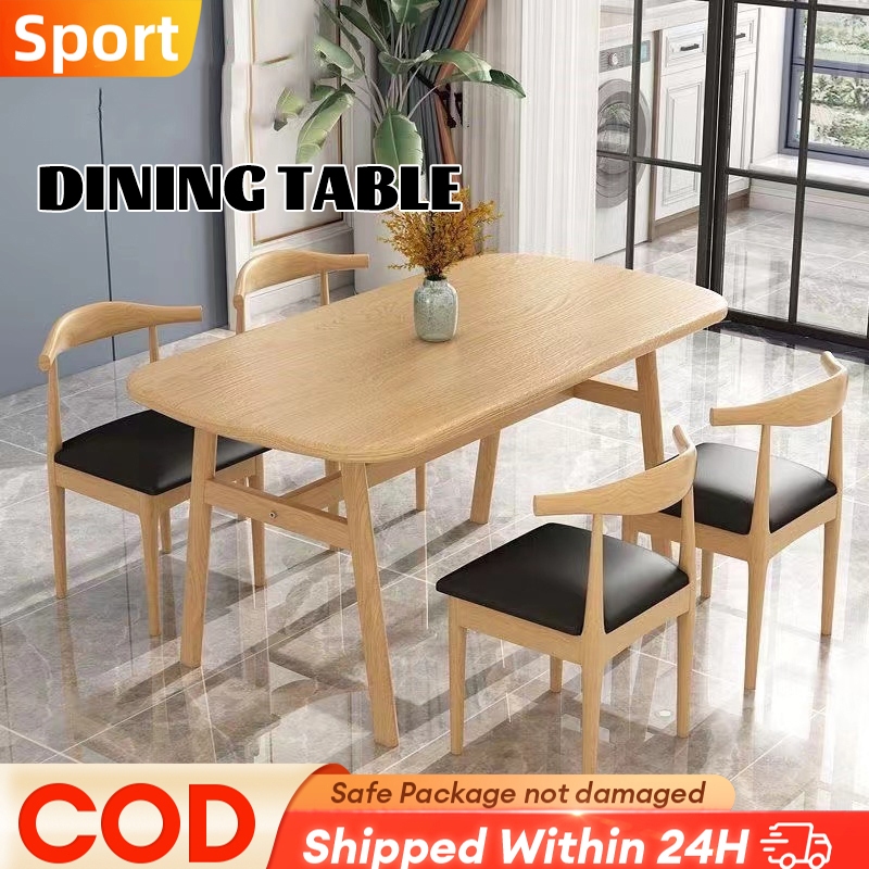 ⭐Ready Stock⭐Solid Wood Table Dining Table Kitchen Table Chair Set ...