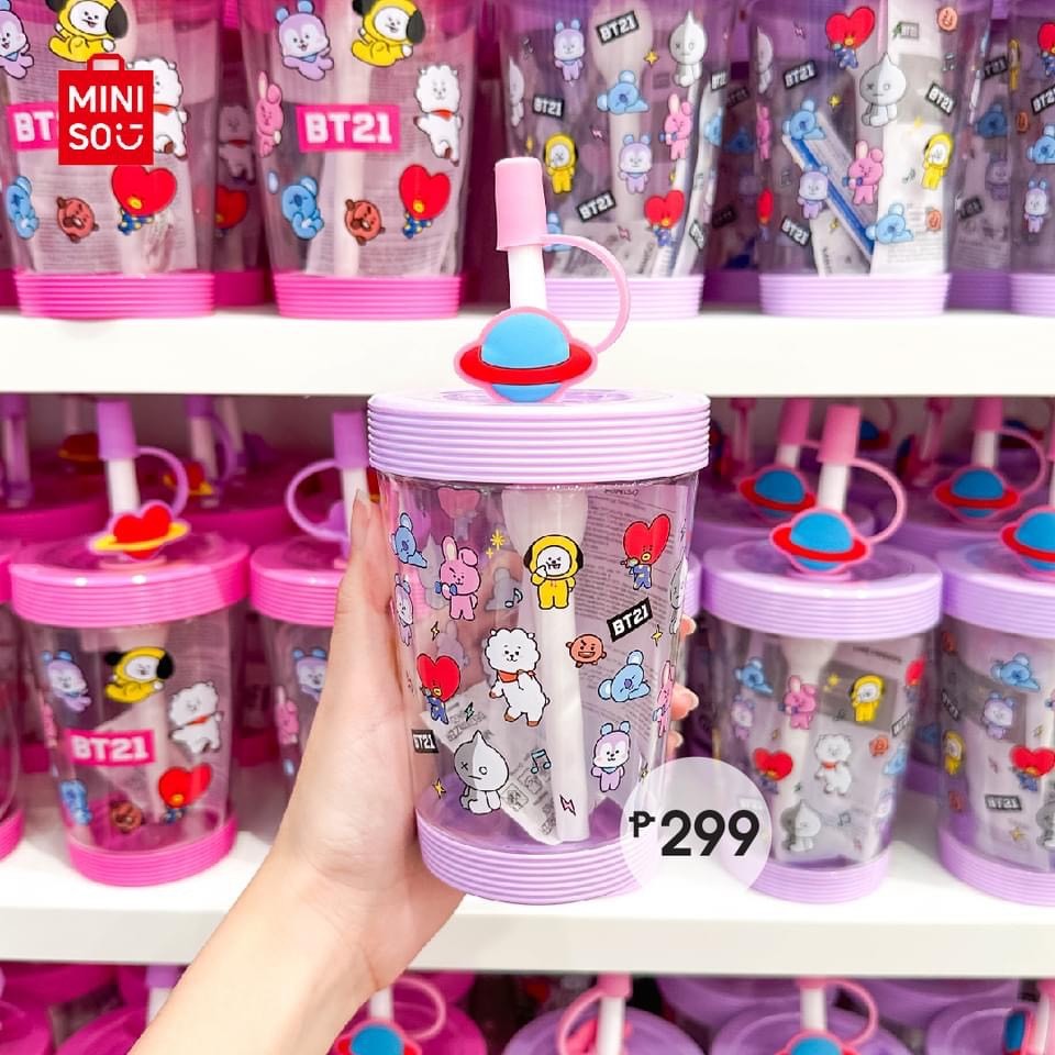 MINISO BT21 COLLECTION PORTABLE PLASTIC TUMBLER 535ML | Shopee Philippines