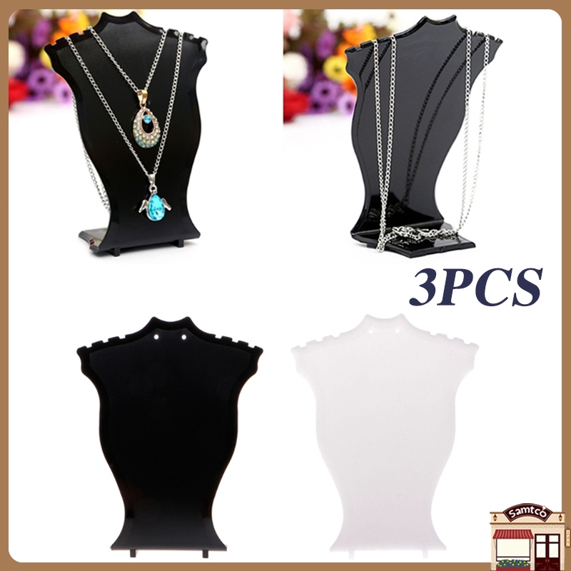 3PCS Jewelry Necklace Displays Pendant Chain Earring Stand Showcase ...