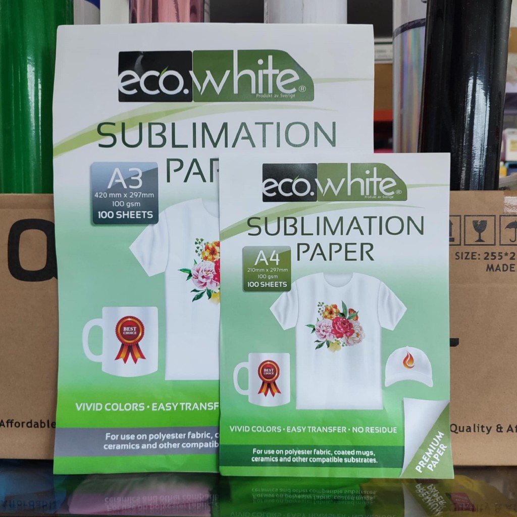 ECO WHITE Sublimation Paper A4/A3 Size Highly Recommend in any ...
