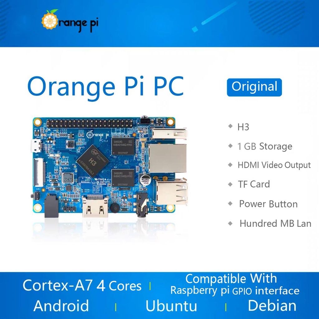 Orange Pi One H3 / PC 1GB DDR Quad-core Mini Computer Developent Board With DC Cable | Shopee ...