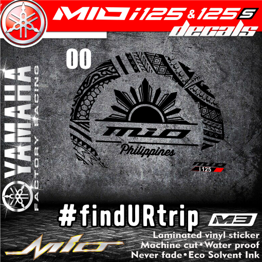YAMAHA Mio 125 & 125s FRONT sticker #findURtrip Decals M3 FIND YOUR ...