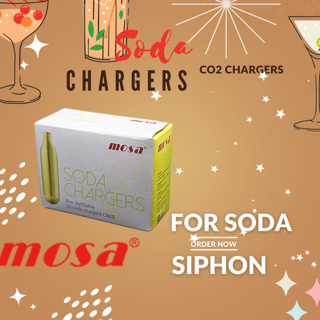 Mosa Soda Chargers 5pcs/Pack (Repack)! Ditch the Flat, Embrace the Fizz ...