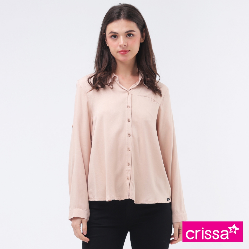 Crissa Plain Single Bold Twill Long Sleeves Blouse CFT25-0003 | Shopee ...