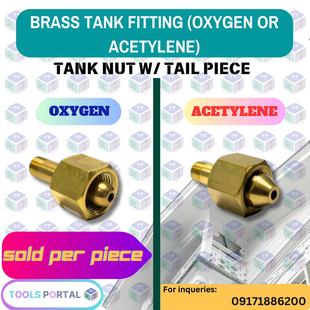 BRASS TANK FITTING / BRASS TANK NUT W/ TAILPIECE (OXYGEN/ACETYLENE ...