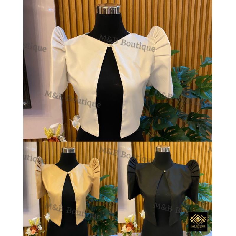 Plain Modern Filipiniana Blazer/Top/Bolero | Shopee Philippines