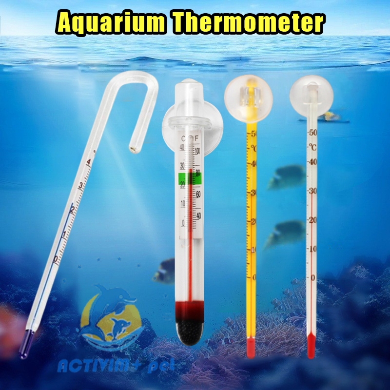Aquarium Glass Thermometer with suction cup Floating Aquarium ...
