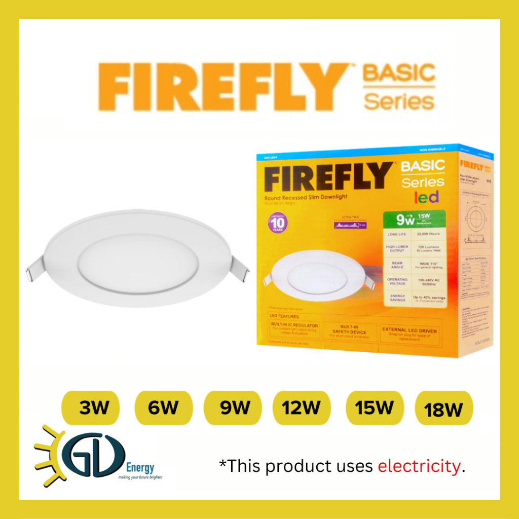Firefly Basic Series LED Recessed Slim Downlight Square or Round ...