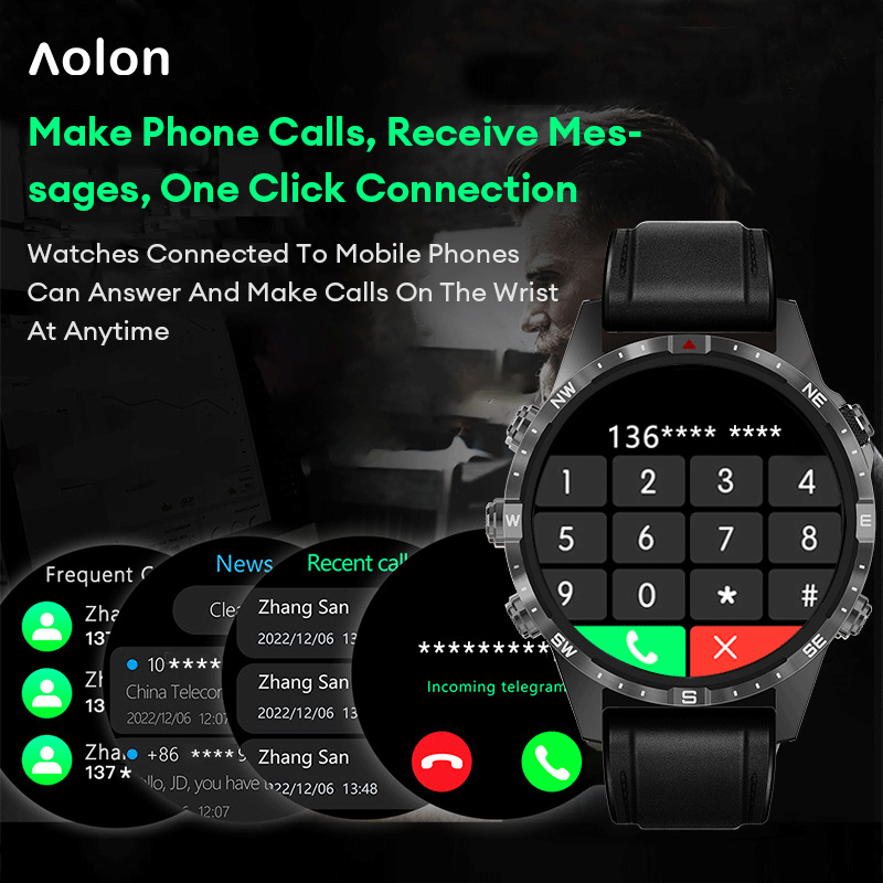 Aolon GT5 Pro Smart Watch Compass HD Bluetooth Call Heart Rate ...