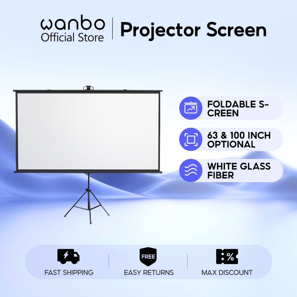 Official Wanbo Projector Screen 100 Inch HD Vivid Color Better Viewing ...