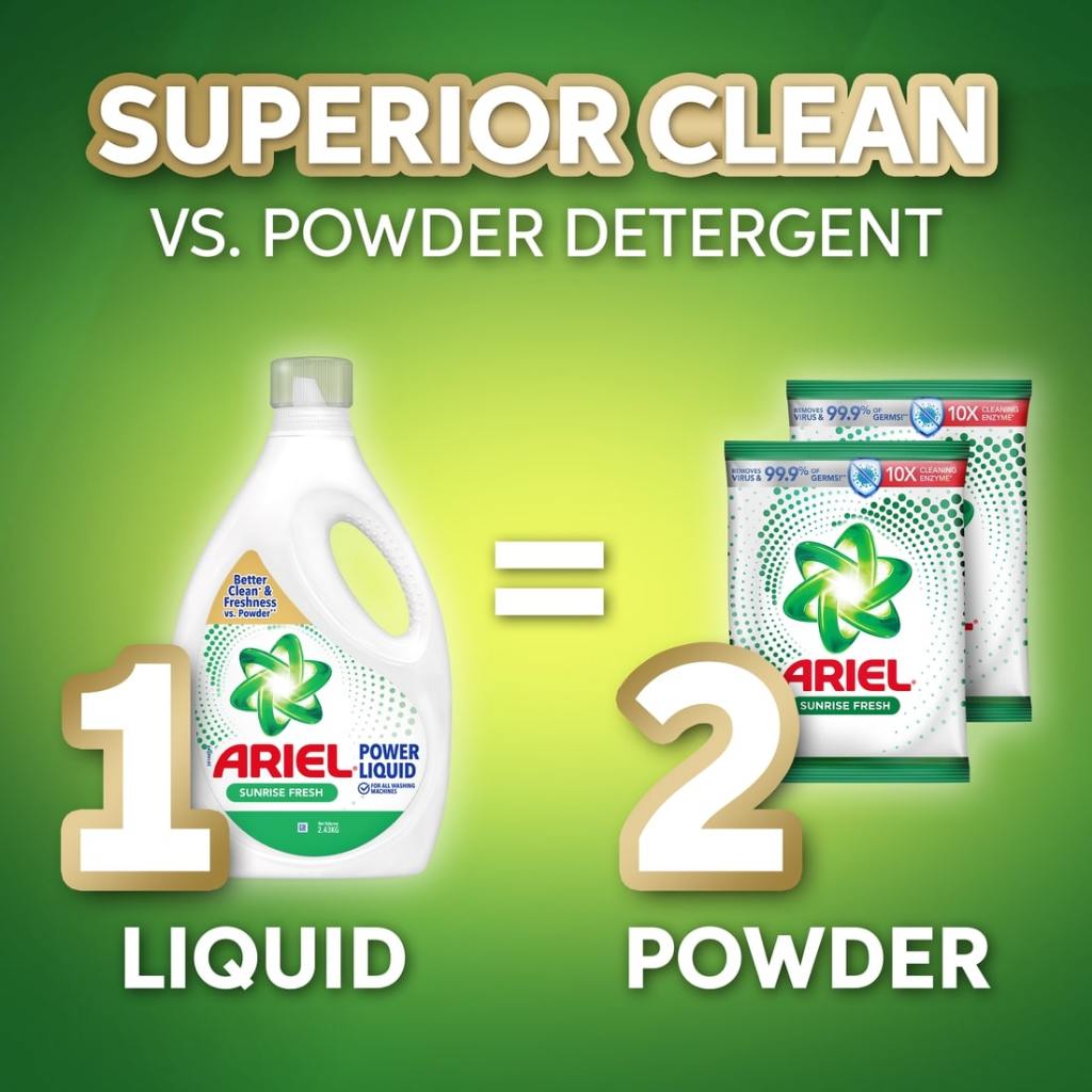 Ariel Liquid Detergent Floral Passion Sunrise Fresh Bundle 2.5 - 2.55KG Bottle x 2 packs ...