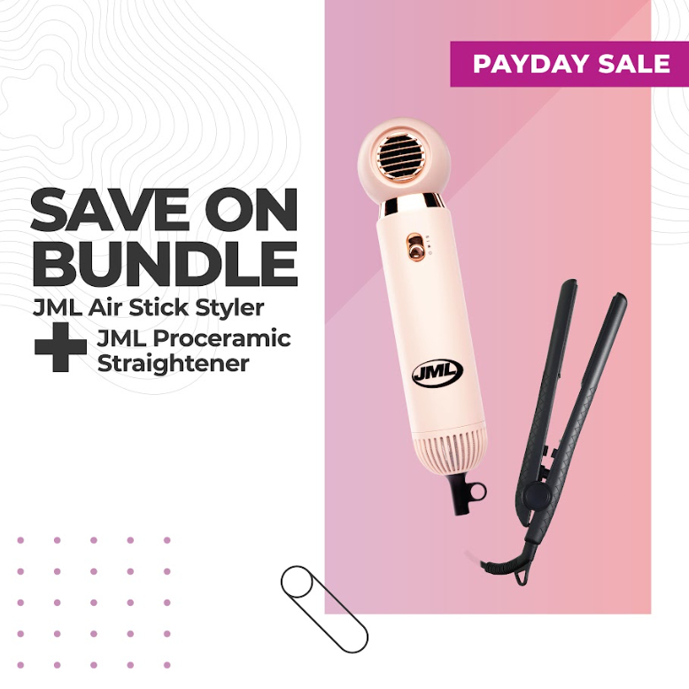 JML Proceramic Hair Straightener Black and JML Airstick Styler | Shopee Philippines