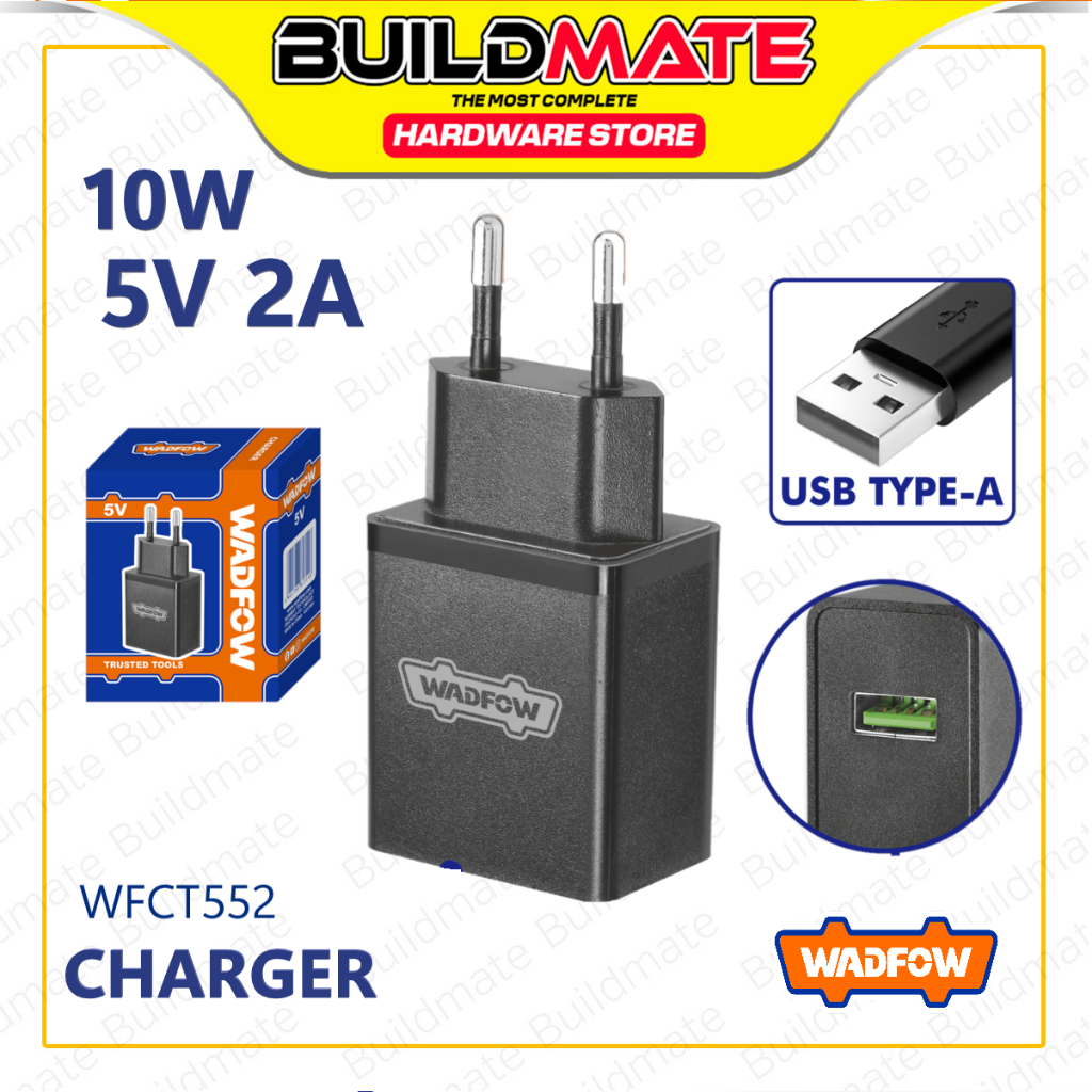 BUILDMATE Wadfow 10W USB Charger 5V 2A Single Port Type-A Power Adapter ...