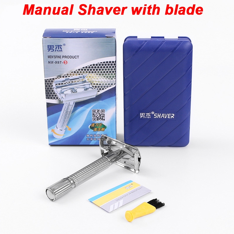Manual Shaver with blade Shaver For Men Classic Stainless Steel Safety ...