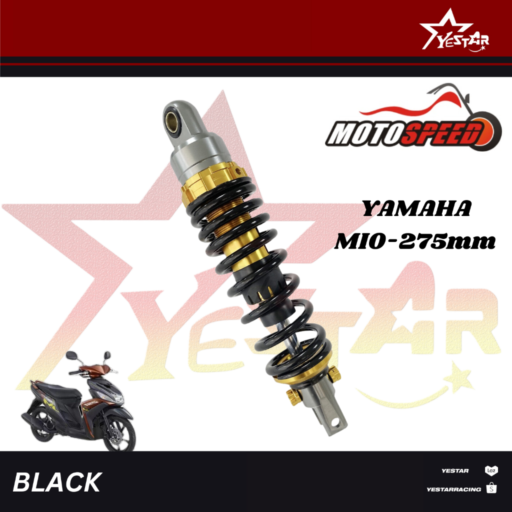 Yestar Rear Mono Shock Absorber 275mm For Click Beat Mio Scoopy ...