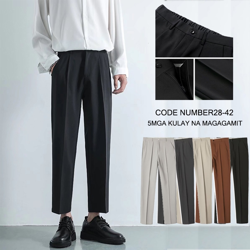 【24Hour Delivery】COD Men's Pants Korean Fashion Suit Pants Casual Alvin ...