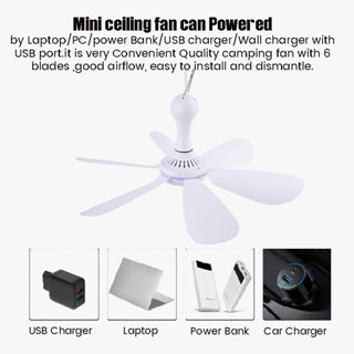 Vone USB Ceiling Fan 6 blade ceiling fan USB Cable Fan Household ...