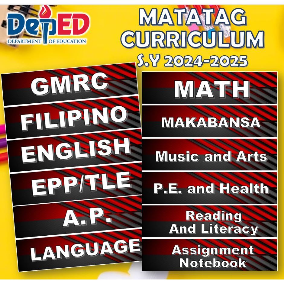 SCHOOL YEAR 2024-2025 MATATAG CURRICULUM STICKER NOTEBOOK LABEL | Shopee Philippines