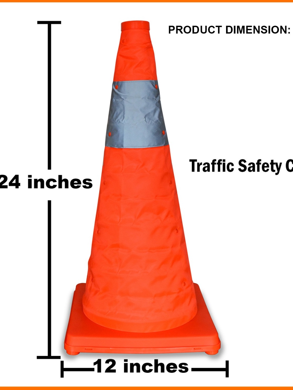 24 inch Collapsible ReflectorizedTraffic Cone Barricades Warning-sign ...