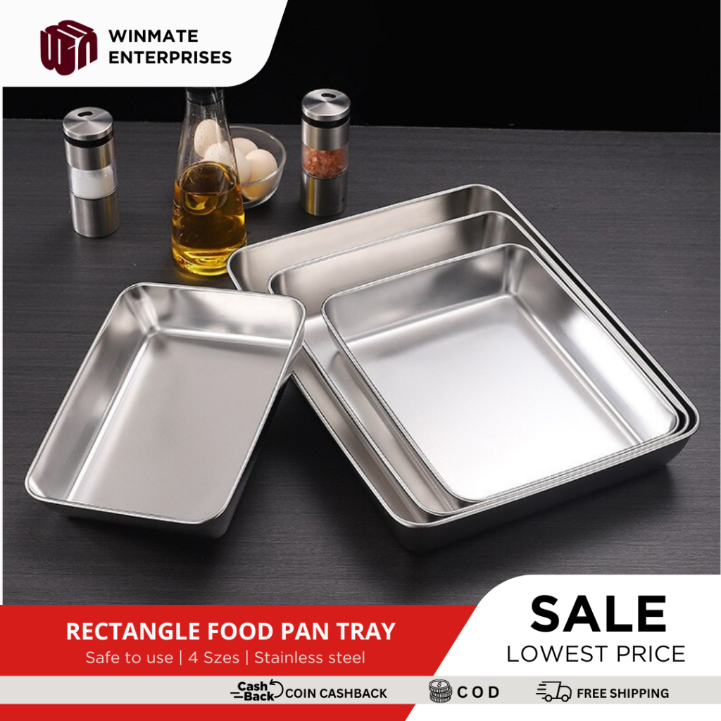 Heavy Duty Makapal Malalim Deep Food Tray Pan Serving Tray Stainless ...