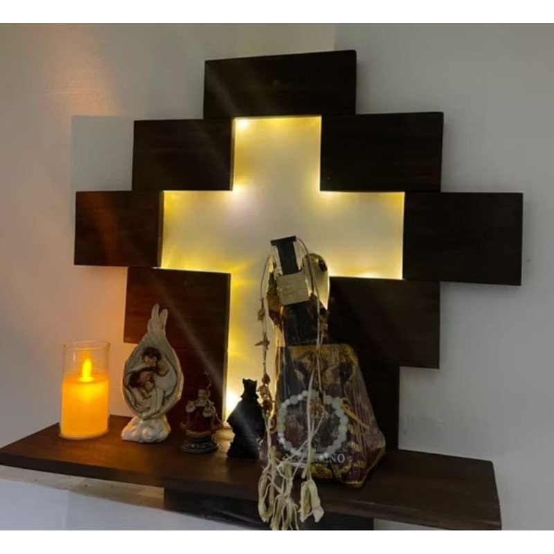 Wooden altar..made from Mahogany wood in walnut stain finished. 75 cm ...