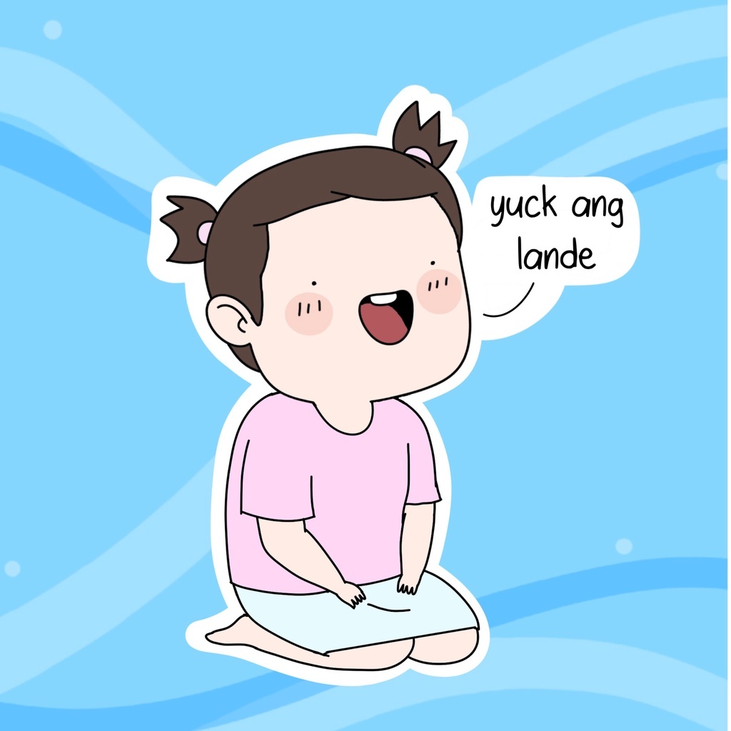 SSKAIT Girl Waterproof funny mood die cut sticker - Yuck ang landi ...
