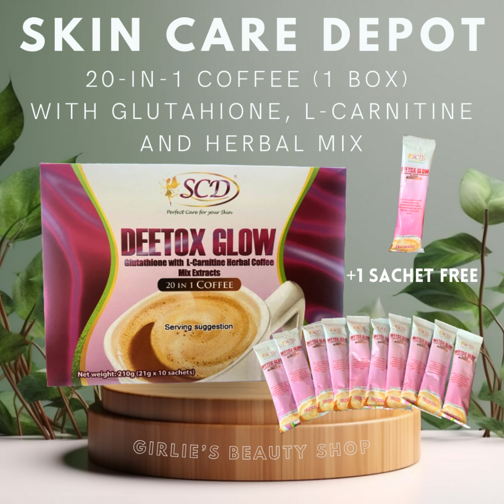SCD Deetox Glow Glutathione 1 box w/ FREE 1 sachet (L-Carnitine Herbal ...