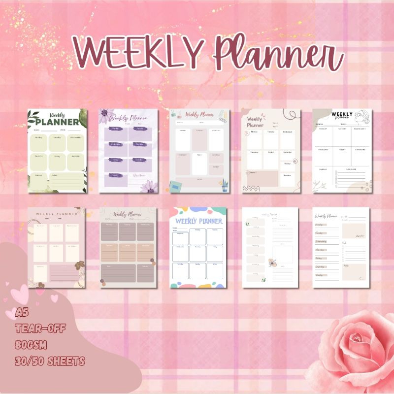 Weekly Planner 30/50 sheets ( Tear-off ) | Shopee Philippines