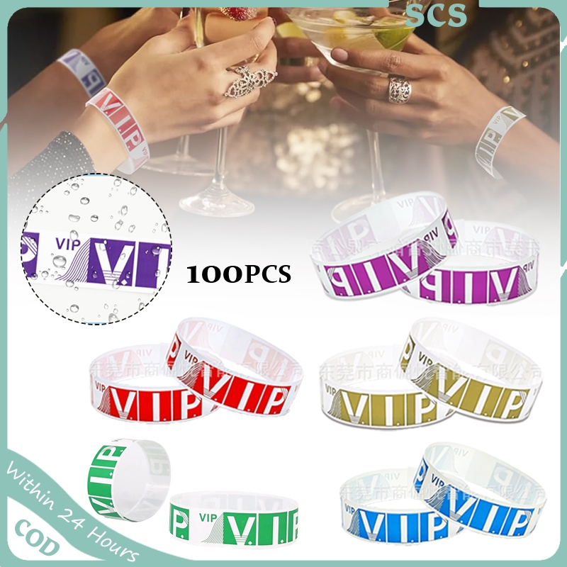 100pcs VIP Events Wristbands Disposable Waterproof Paper Wristbands for ...