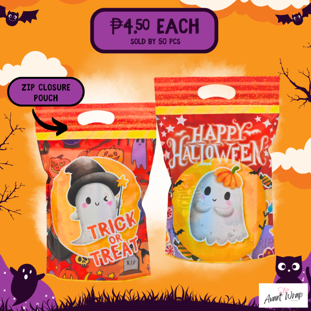 (50 PCS) PP1024 Halloween Trick or Treat Loot Bag Chips Bag Chipsbag ...