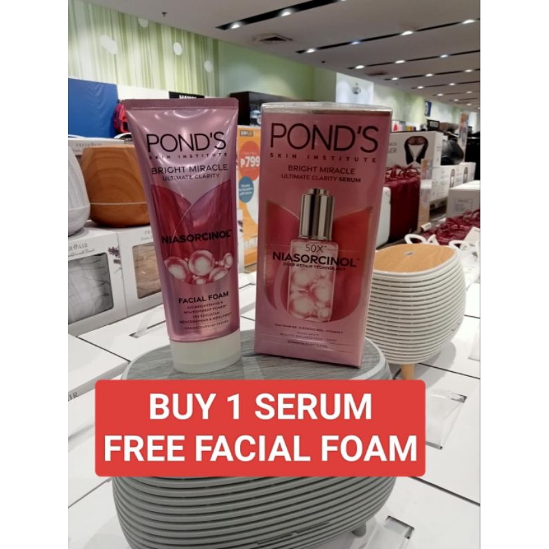 PONDS NIASORCINOL DUO BUNDLE ( SERUM 30g & FACIAL FOAM 100g) | Shopee ...